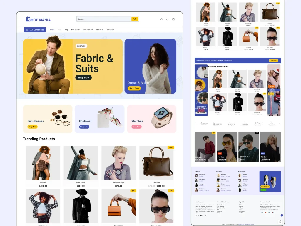 Fashion Store Mania Template For WooCommerce Websites