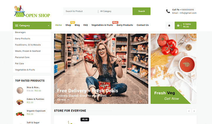 Grocery Store and Food eCommerce WordPress Theme | ThemeHunk