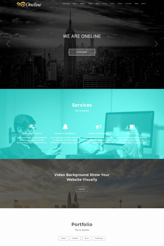 OneLine Best Responsive Parallax WordPress Theme By ThemeHunk