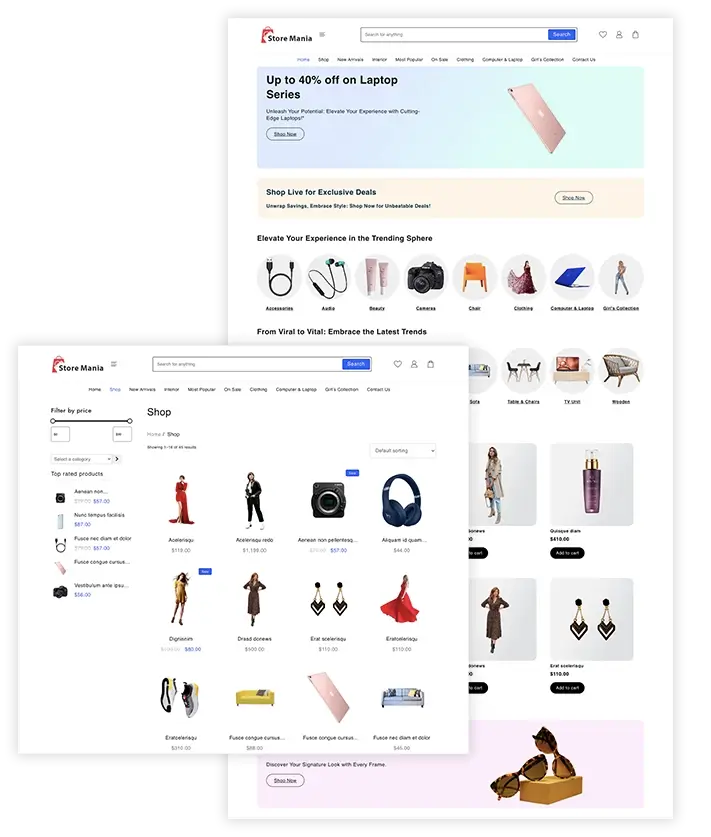 Store Mania - ECommerce Website Template Like EBay 2025