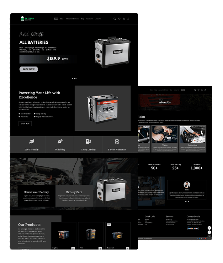 Battery Store WooCommerce Template for WordPress 2026