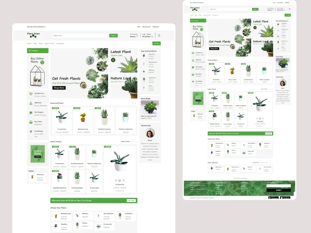 Plant Store - Best WooCommerce Theme Template For Plant Website 2026