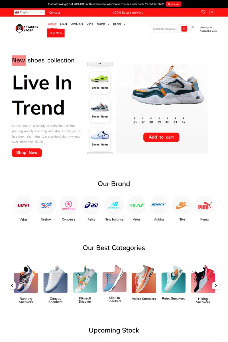 13 Best Sneakers And Shoes Store WordPress Themes 2025