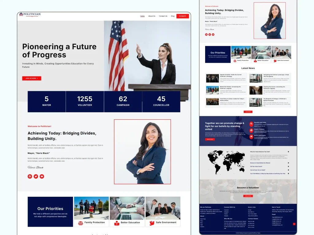 Politician - WordPress Template For Politician & Political Campaign