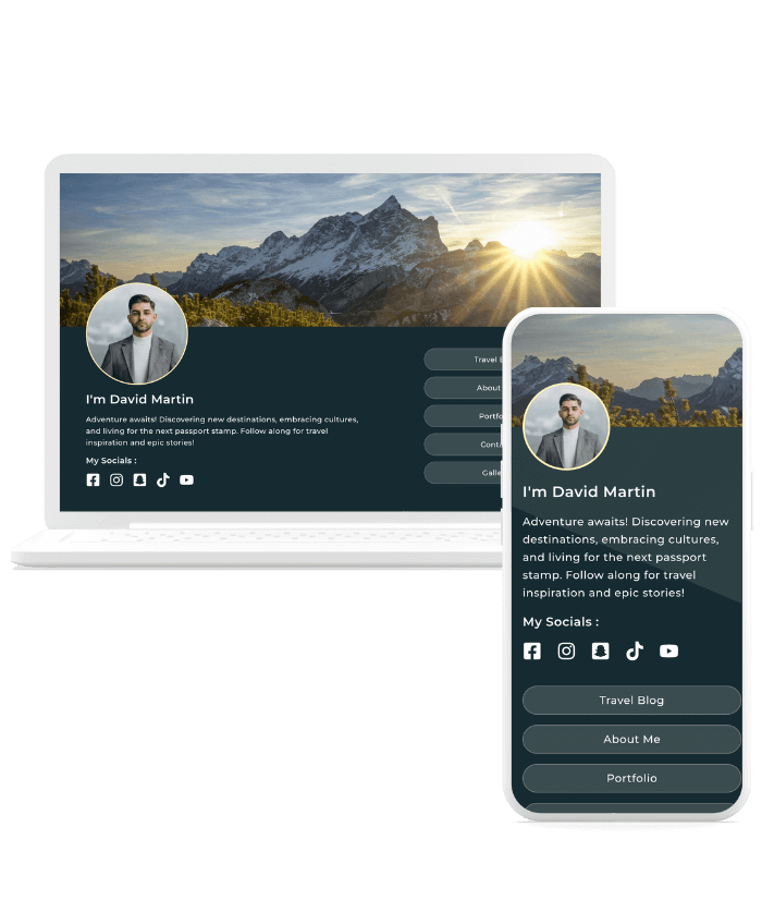 Travel Influencer- A Link In Bio Template For WordPress Websites