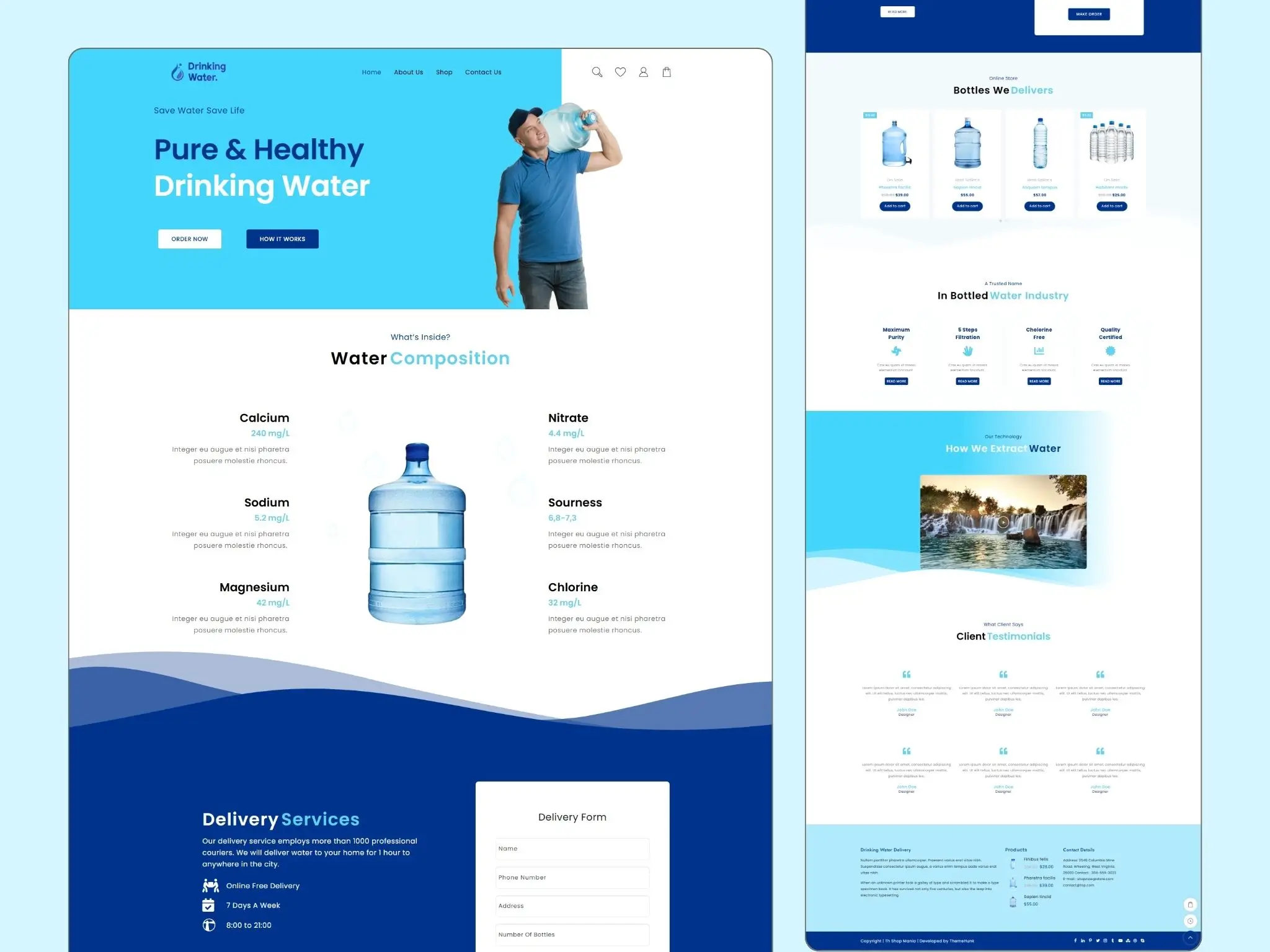 Drinking Water Delivery Website Template For WordPress 2025