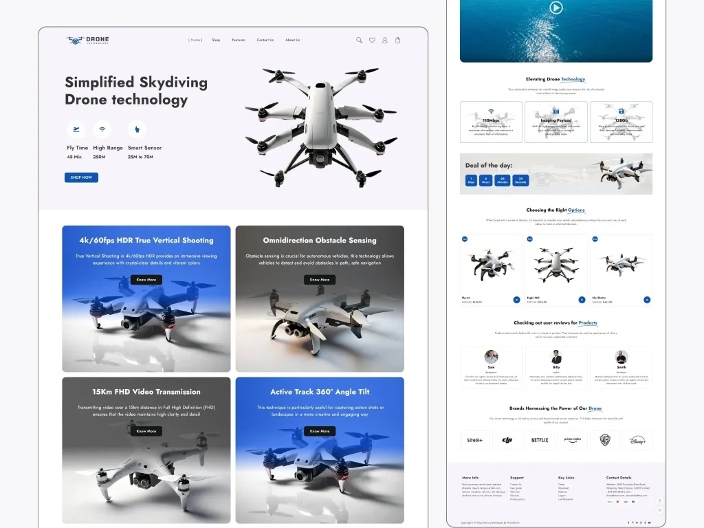Drone- Website Template For WordPress Single Product