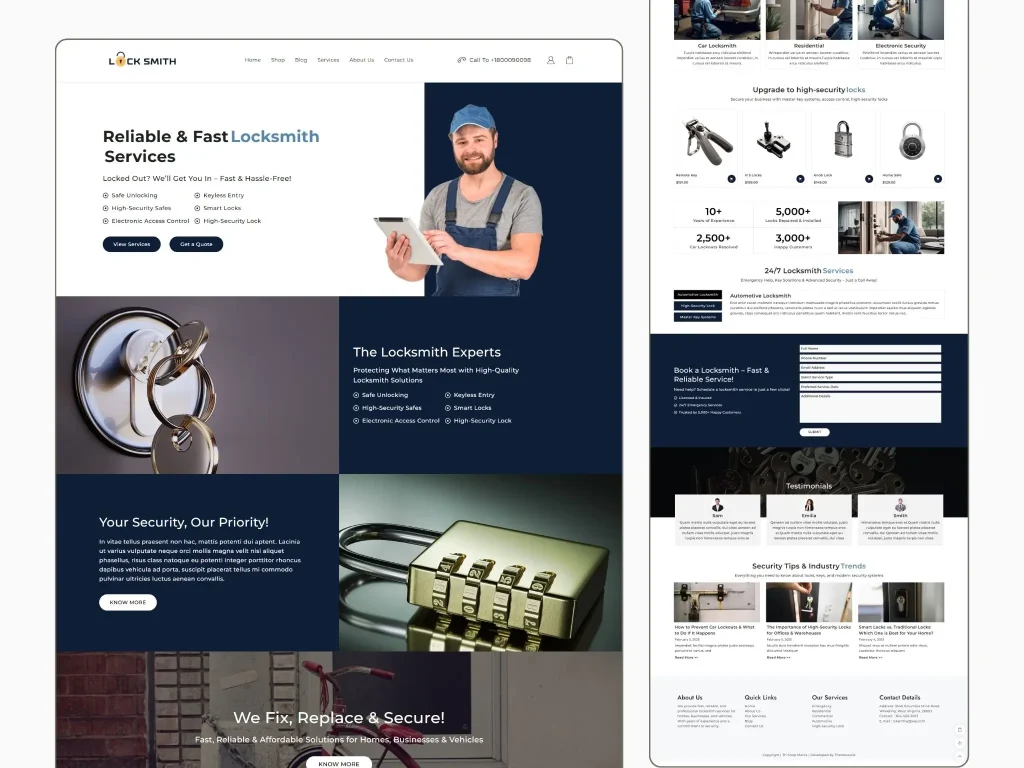 Locksmith- & Security Systems WordPress Theme Template
