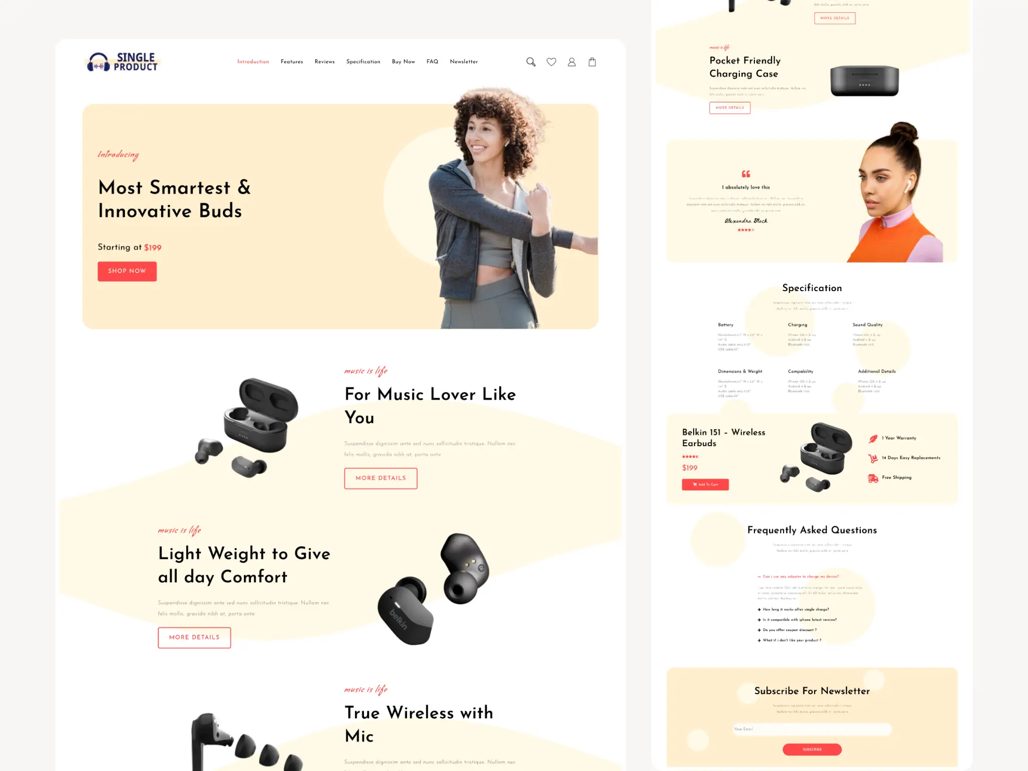 One Page WordPress Theme Template - ThemeHunk
