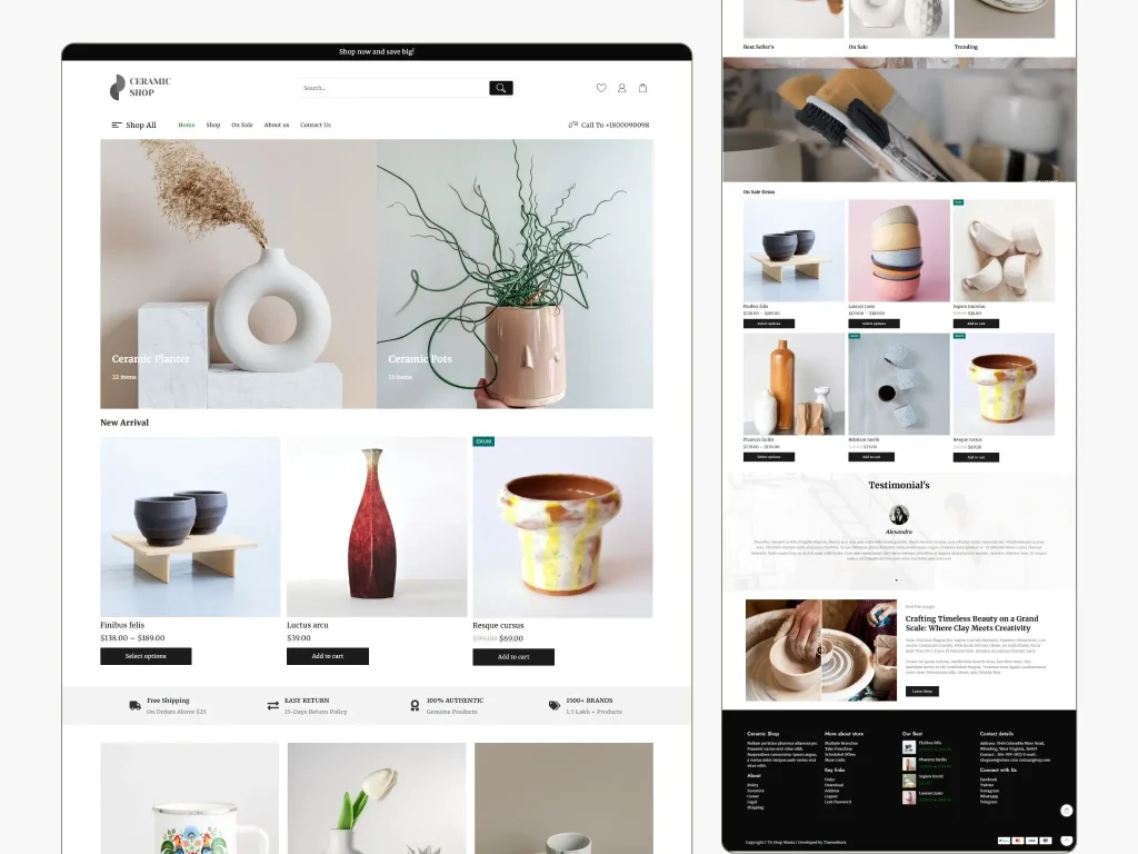 Ceramic Shop- Pottery And Ceramics Shop Theme Template 2026