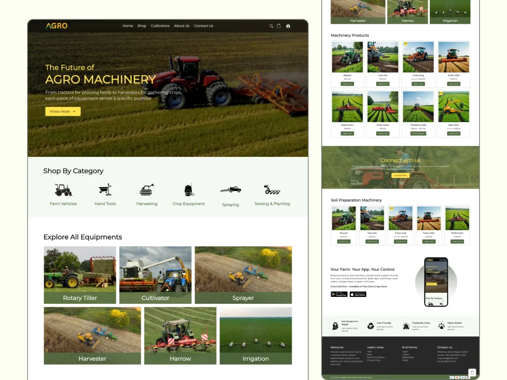 WooCommerce Theme For Agricultural Machinery & Equipment 2026